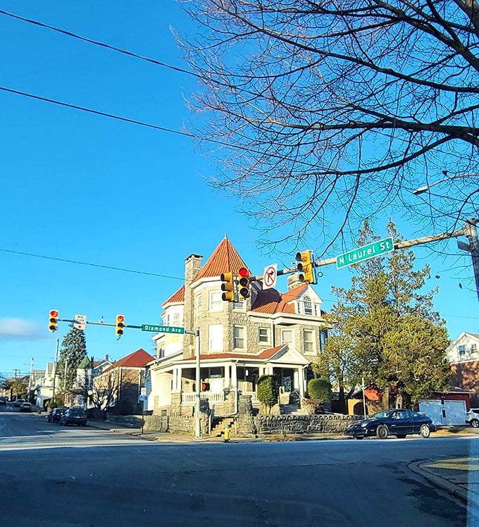 Hazleton: Hazleton's charming main street, where American flags wave proudly and retirement dollars go surprisingly far.