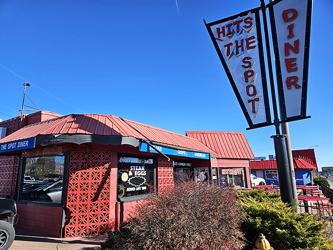 Hits The Spot: That brick-red exterior isn't lying—this no-nonsense diner hits the spot when you're craving honest food without the Instagram filters.