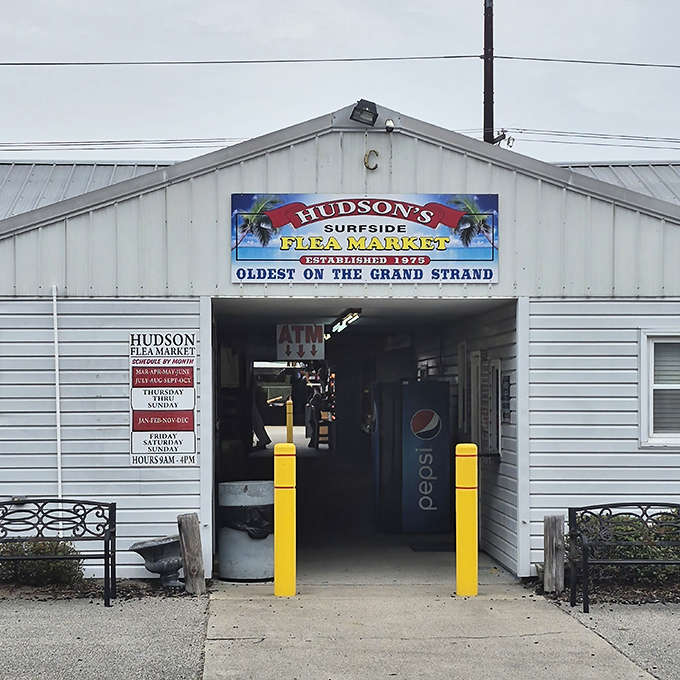 Hudson's proudly proclaims its heritage as the Grand Strand's oldest flea market. Beach bargains since 1975!