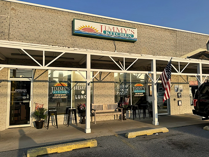 Jimmy's Kitchen waves the flag for proper beach town breakfasts. A humble facade hiding flavor explosions that fuel vacation adventures.