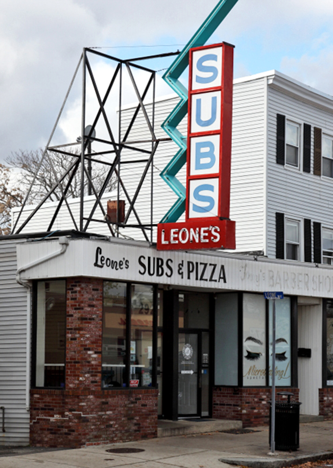 Leone's Sub & Pizza: That vintage "SUBS" sign has been calling to hungry Somerville residents since before Instagram made neon signs cool again.