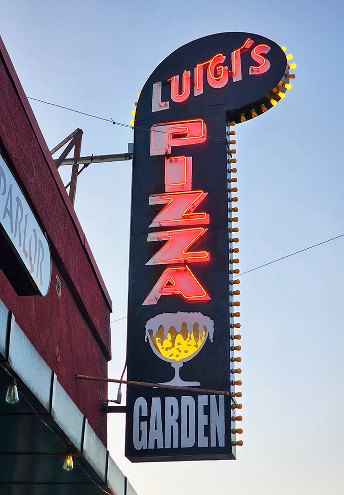 Luigi's neon sign has guided hungry Sacramentans through the night for generations, a beacon of pizza perfection.