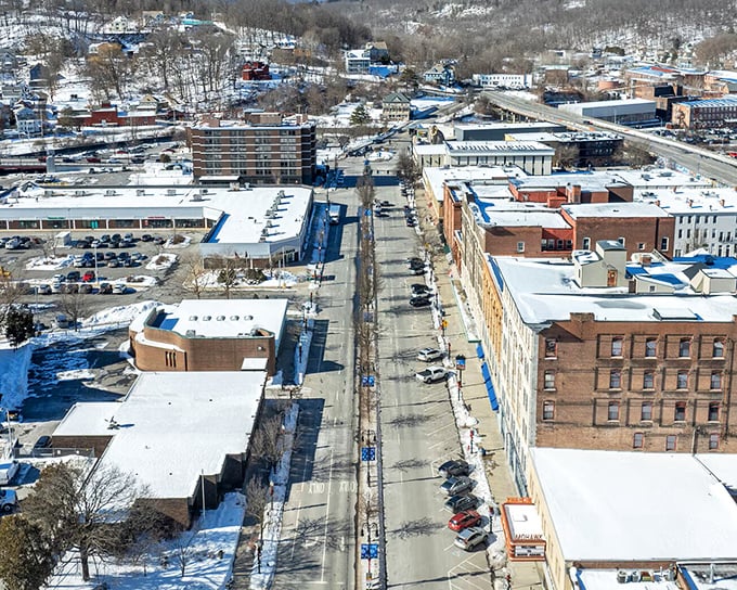 From this bird's eye view, North Adams reveals its perfect blend of historic charm and natural beauty on a retiree's budget.