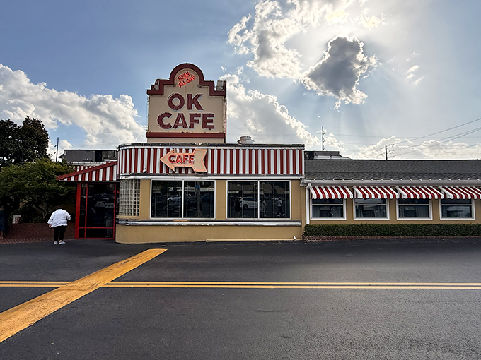 OK Cafe's classic red and white awning has been sheltering hungry breakfast-seekers from both rain and breakfast disappointment for decades.