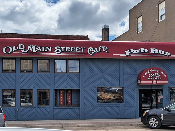 Old Main Street Café's blue exterior hints at the down-home cooking waiting inside this neighborhood treasure.