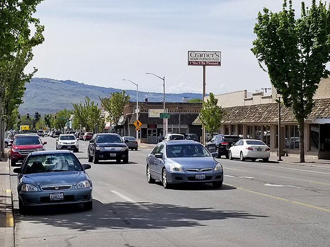 Omak's town square features this delightful pig statue, proof that even public art has a sense of humor in this friendly community.