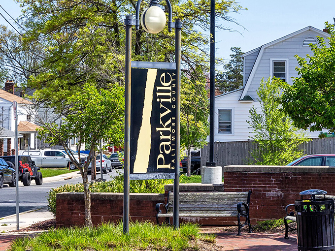 Welcome to Parkville, where the sign is as friendly as the neighbors who'll wave whether they know you or not.