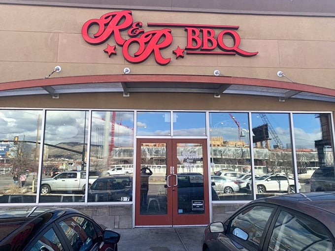 R&R BBQ's sleek exterior hides a world of smoky wonders. Modern on the outside, traditionally delicious on the inside.