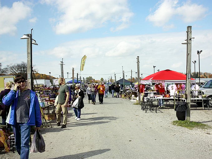 Bargain hunters paradise! The gravel pathways of Rogers Flea Market lead to treasures waiting to be discovered on a perfect Ohio afternoon.
