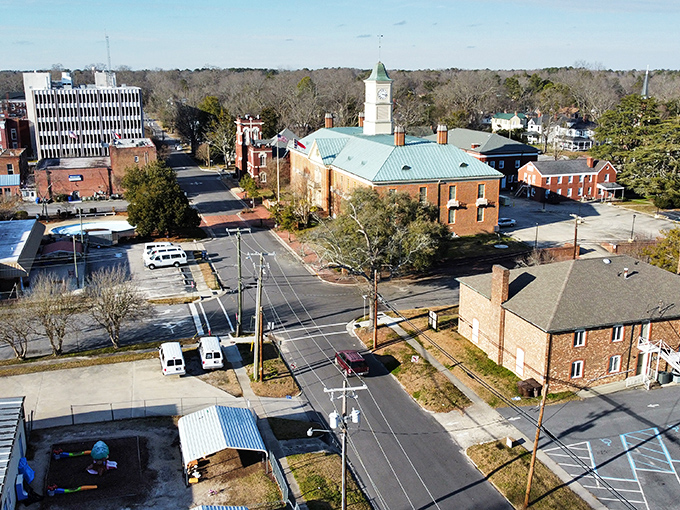 From above, this charming town spreads out like a quilt where every square represents affordable, comfortable living.