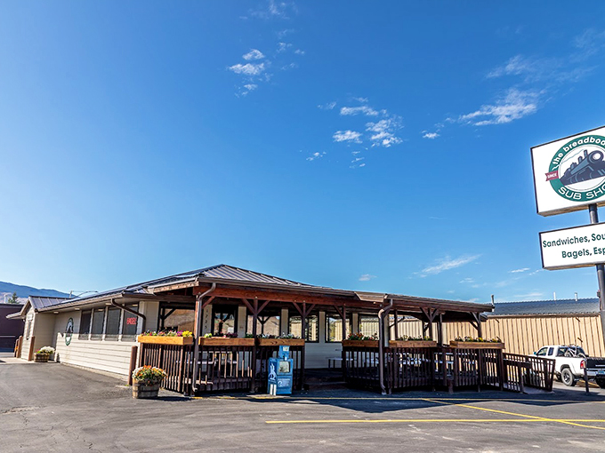 The welcoming porch of Yellowstone Sandwich Company offers a moment of sandwich zen before your next Wyoming adventure.
