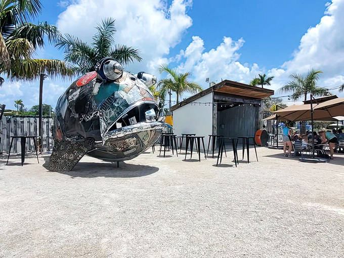 The Ugly Grouper's quirky charm and giant fish sculpture promise memorable meals by the water.