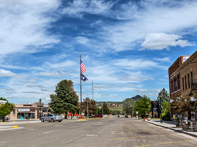 Historic brick buildings frame Thermopolis' welcoming streets, where retirement feels less like slowing down and more like coming home.