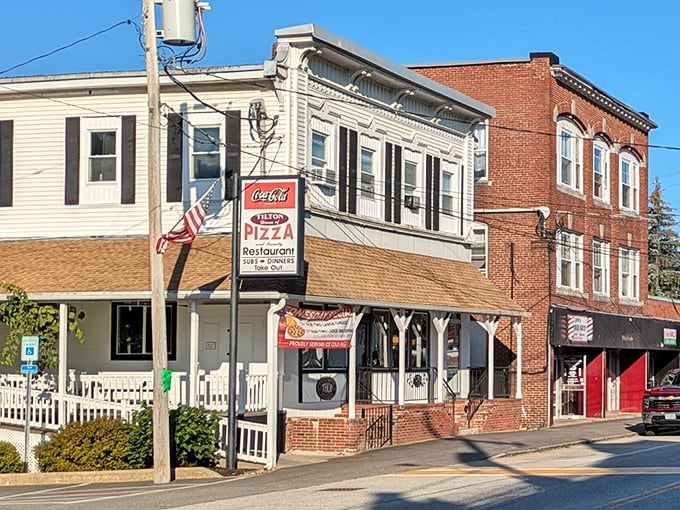 Tilton House of Pizza stands proudly on Main Street, a testament to the power of perfect crust in small-town America.