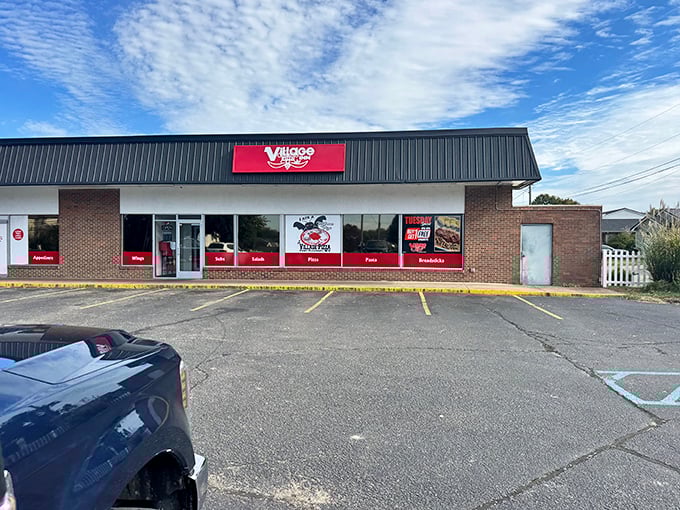 Village Pizza's unassuming exterior keeps one of Point Pleasant's best-loved secrets &ndash; until that first heavenly bite gives it away.