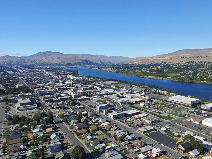 From above, Wenatchee spreads like a perfectly planned community embracing the mighty Columbia River.