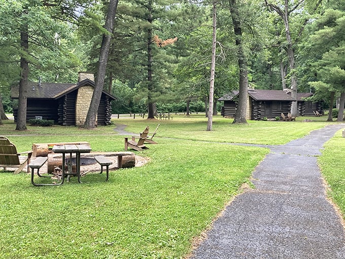 Tucked beneath tall pines, White Pines Forest State Park&rsquo;s rustic cabins offer a peaceful retreat where campfires and quiet mornings come standard.
