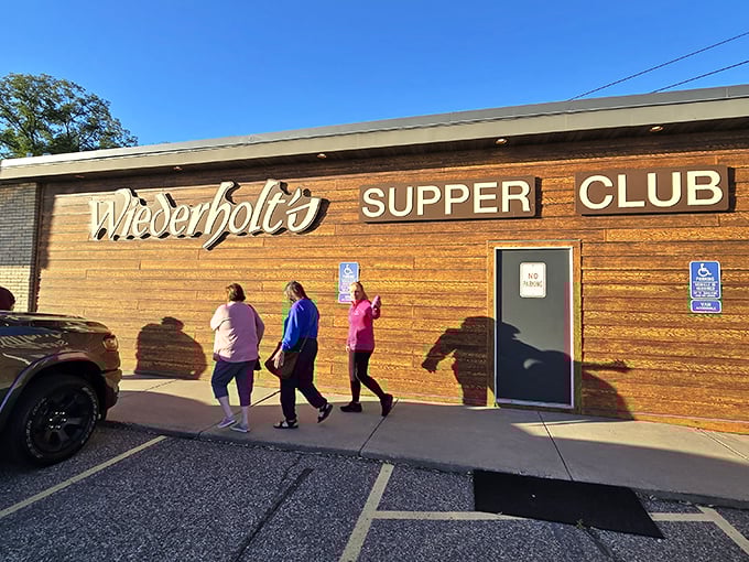 Wiederholt's wooden facade and vintage "Supper Club" sign transport you to a time when dinner was an event, not just a meal.