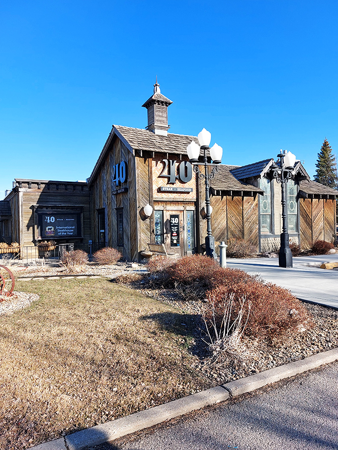 "That wooden lodge exterior isn't just for show&mdash;it's setting the stage for the cozy seafood feast waiting inside."