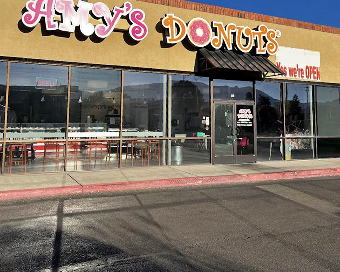 Through those gleaming windows lies a donut wonderland that would make Willy Wonka jealous. Amy's doesn't just serve donuts—it serves joy.