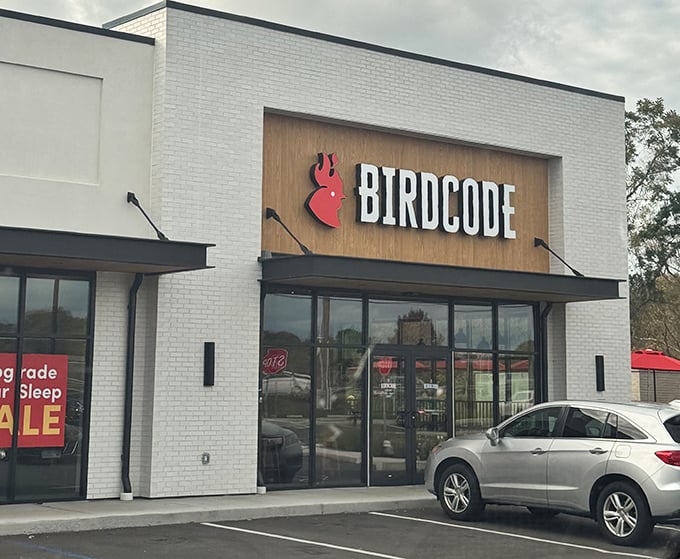 Sleek and contemporary, BIRDCODE's exterior proves that great hot chicken can thrive anywhere in Connecticut.