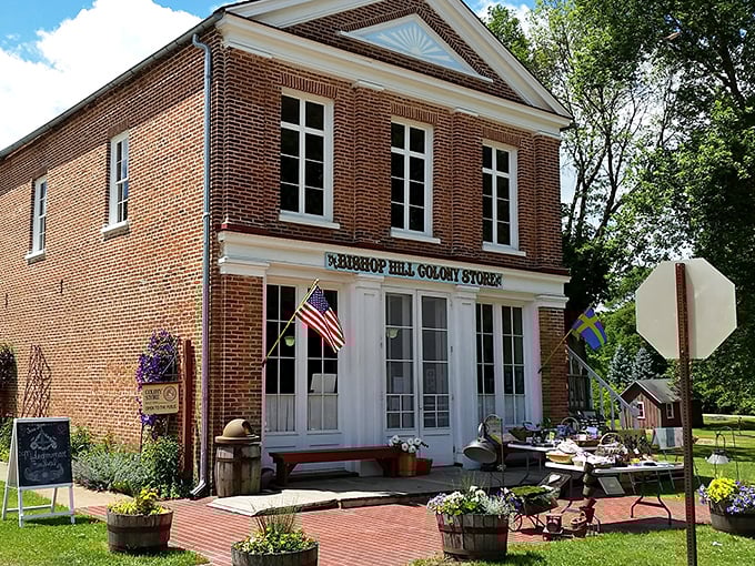 The old colony store's brick walls have witnessed generations of stories, Swedish traditions, and probably some great gossip.