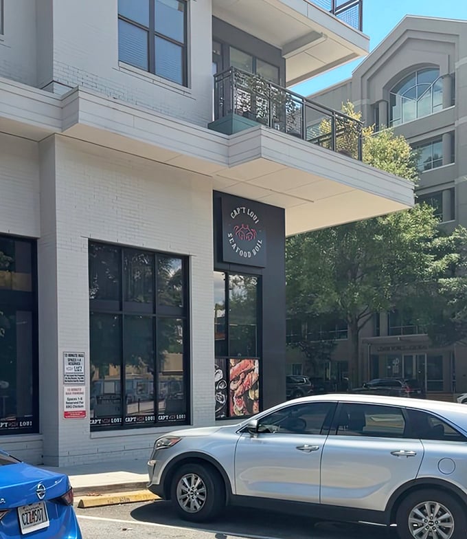 Modern meets messy at this sleek seafood spot. Don't let the contemporary exterior fool you&mdash;inside, it's all plastic bibs and finger-licking goodness.