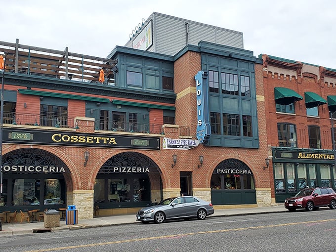 That classic "Italian American Foods" sign promises exactly what Mama's delivers&mdash;timeless flavors in every bite.