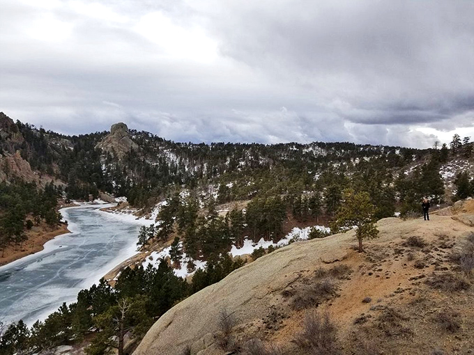 Winter's icy grip transforms the landscape into a crystalline wonderland that sparkles like nature's own jewelry.