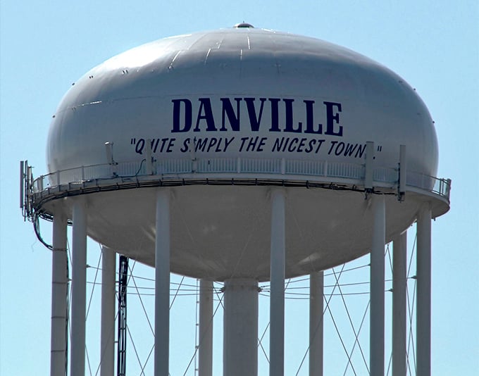 "Quite simply the nicest town" proclaims Danville's water tower - and with that pristine downtown, who am I to argue?