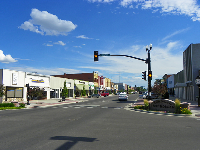 Fort Morgan's downtown stretches toward the horizon. Your retirement dollars stretch just as far here.