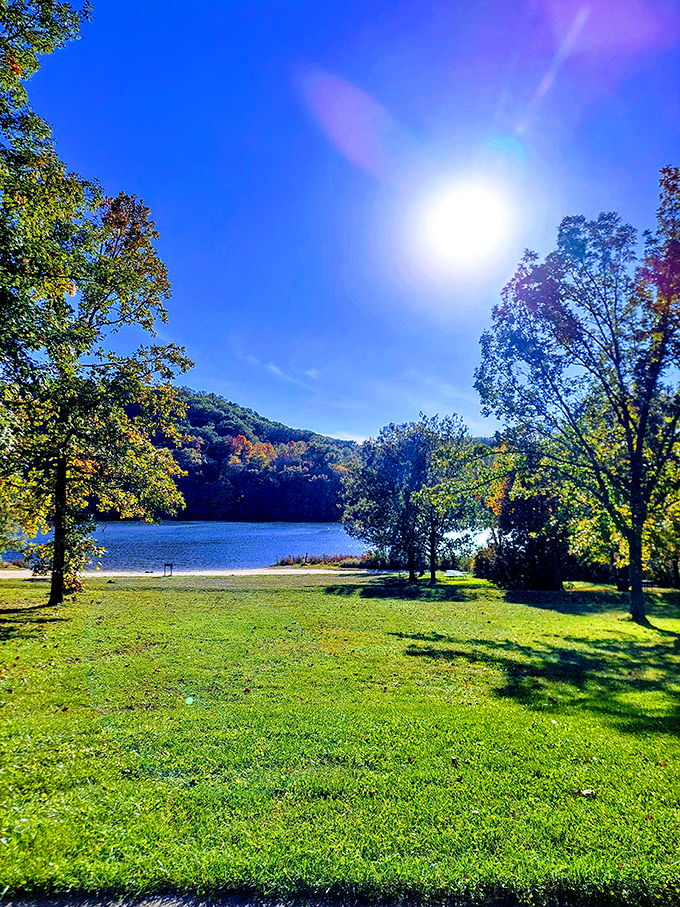 Sunlight dances across the water at Governor Dodge, where the sky seems close enough to touch.