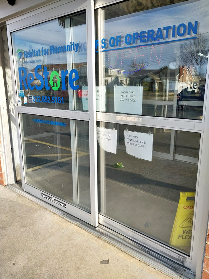 The Habitat for Humanity sign on those glass doors means your bargains are literally helping build someone's future home.
