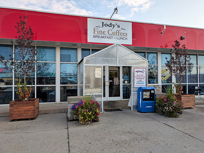 The bright red exterior of Jody's isn't just eye-catching&mdash;it's a beacon of breakfast hope in a sea of chain restaurants.