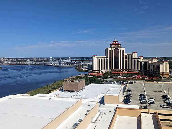 From this vantage point, Lake Charles reveals its perfect balance of urban amenities and natural splendor, all accessible on a Social Security budget.