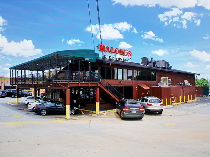 The architectural equivalent of "I'm here for the food, not the fashion show." Malone's keeps it real with steaks that speak volumes.