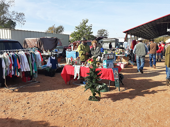 Browsers and sellers mingle at Mary's Swap Meet, where every table holds potential for that perfect unexpected find.