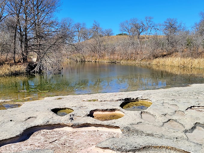 Ancient rock formations create natural water features that beat any man-made water park hands down.