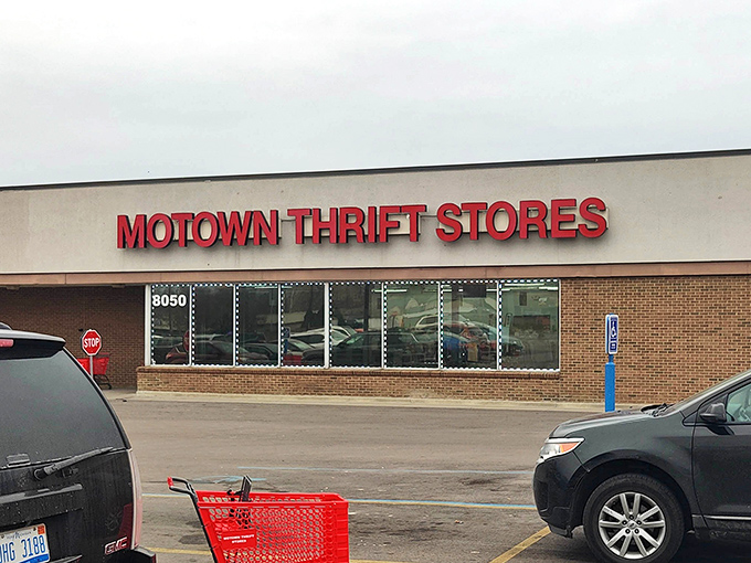 Where fluorescent lights illuminate fashion gold. Motown Thrift's expansive floor plan is a playground for the bargain-savvy explorer.