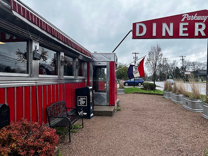 The classic diner silhouette against Vermont sky &ndash; a promise of comfort food that's outlasted countless food trends.