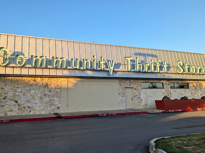 That green cursive lettering whispers promises of neighborhood treasures hidden inside these welcoming walls.