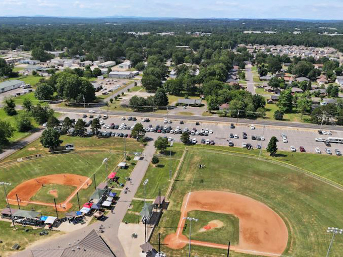 Russellville's baseball fields and green spaces offer affordable recreation&mdash;where America's pastime meets retirement-friendly prices.