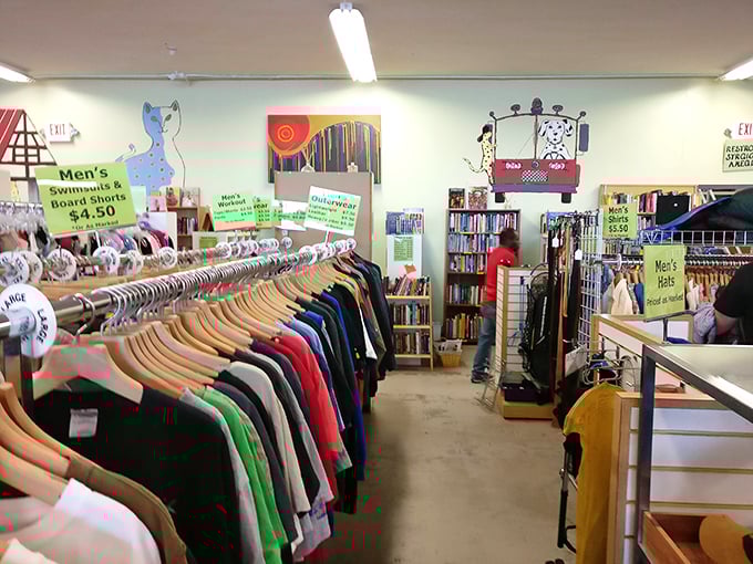 Men's department goldmine! From casual wear to swimsuit attire, the selection here puts many department stores to shame.