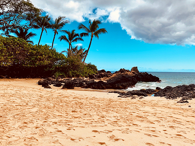 Morning light dances across Secret Cove's crystal waters. This isn't just a beach&mdash;it's a masterclass in how to create paradise in under 200 feet.