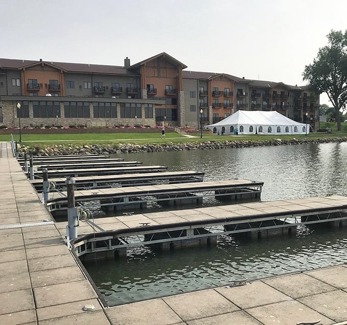 Marina life on Storm Lake means luxury boat slips without the Hamptons attitude or champagne-and-caviar price tags.