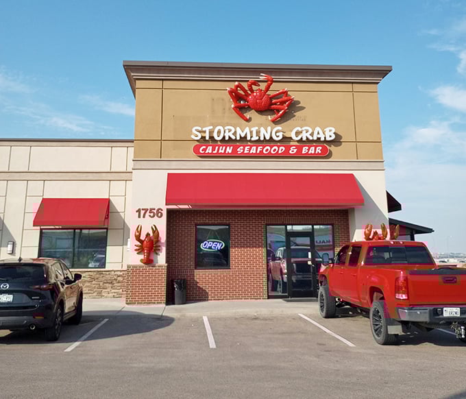 Storming Crab's bold exterior promises seafood feasts worth the mess &ndash; where plastic gloves are fashion accessories and napkins are essential.