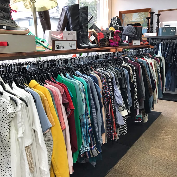 Treasure hunting made easy! The Arc's bright, organized interior transforms thrifting from chaos to pure shopping joy.