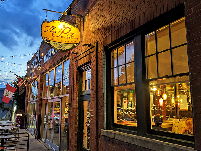 That elegant sign promises authentic barbecue, and the wood-burning pits inside deliver every delicious time you visit.