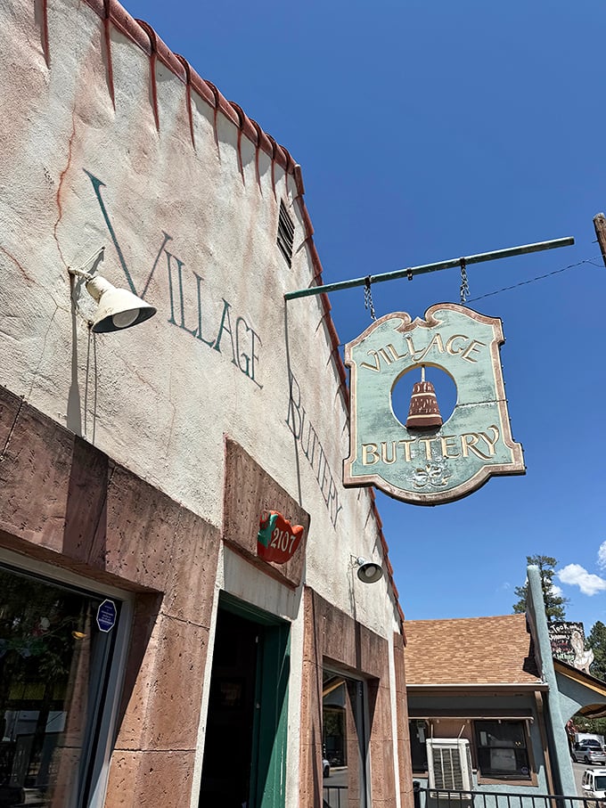 Historic charm meets modern deliciousness at The Village Buttery. That sign has witnessed countless satisfied smiles.