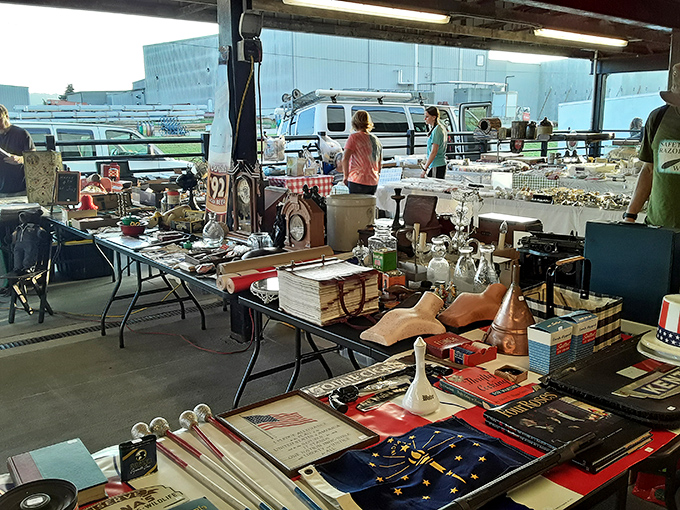 Tables laden with memories stretch into the distance&mdash;each item whispering stories of homes it once graced.